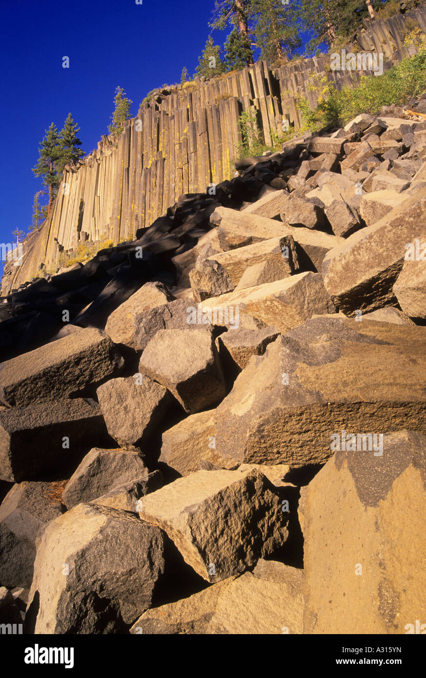 Columnar basalt formations at Devil's Postpile National Monument ...