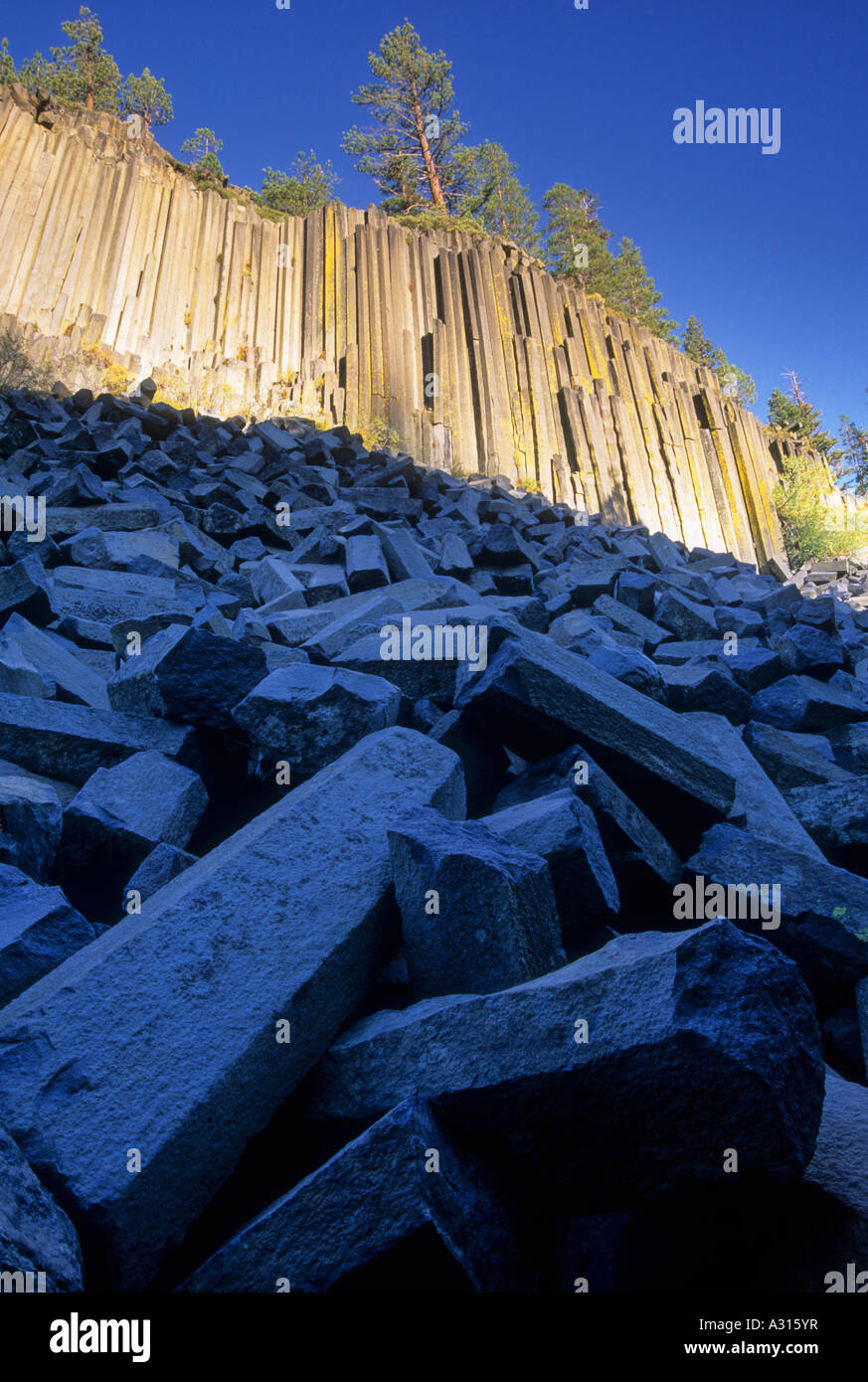 Columnar basalt formations at Devil's Postpile National Monument ...