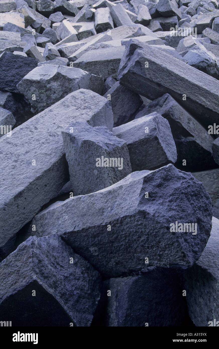 Eroded columnar basalt at Devil's Postpile National Monument, Sierra ...