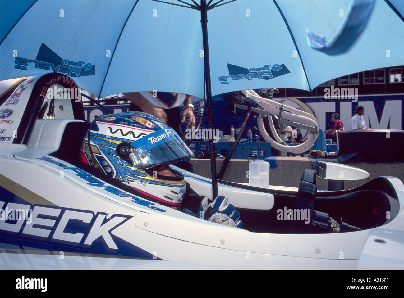 Alex Tagliani in the cockpit of his Players Forysythe Reynard Ford at ...