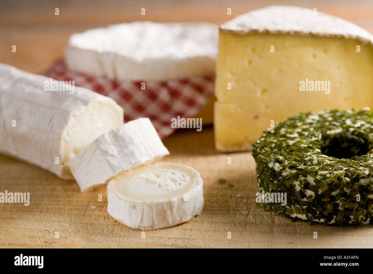 Close up of assorted cheeses Stock Photo - Alamy