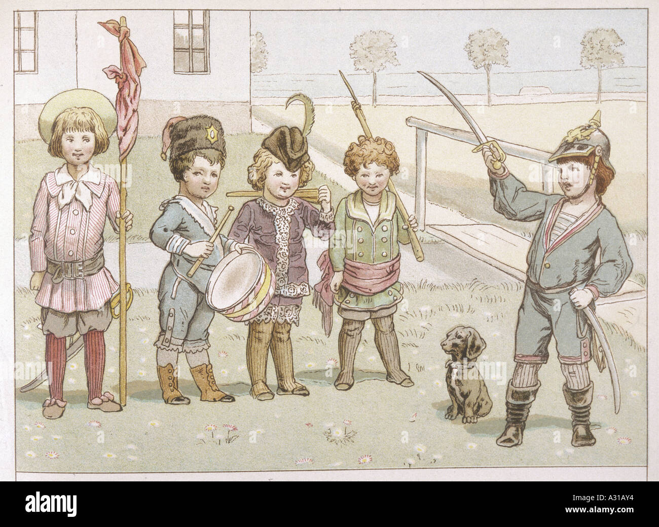 German Kids Play Soldier Stock Photo - Alamy