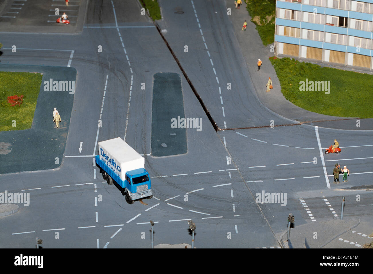 Model of truck crossing intersection Stock Photo - Alamy