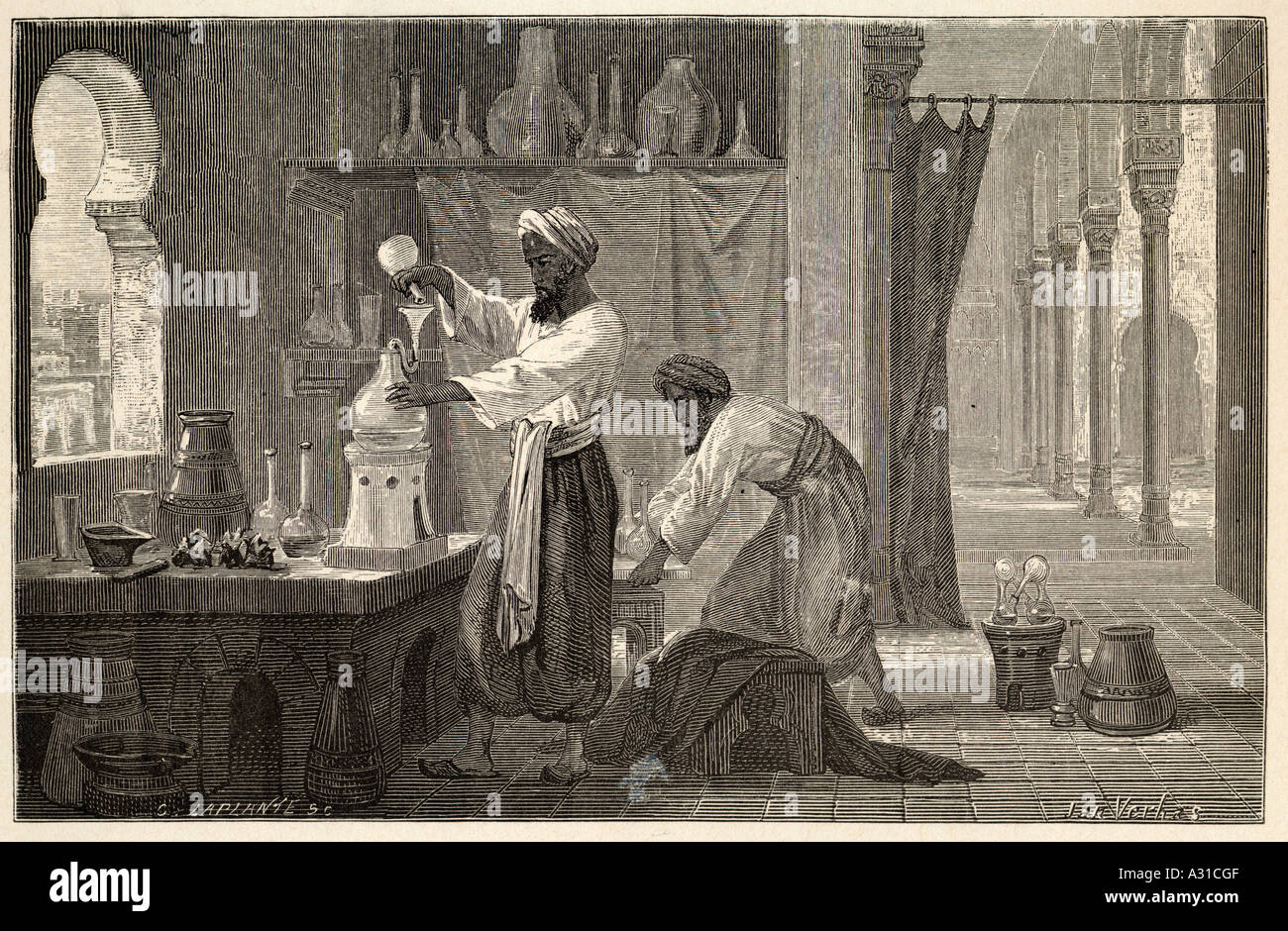 Rhazes In Baghdad Lab Stock Photo - Alamy