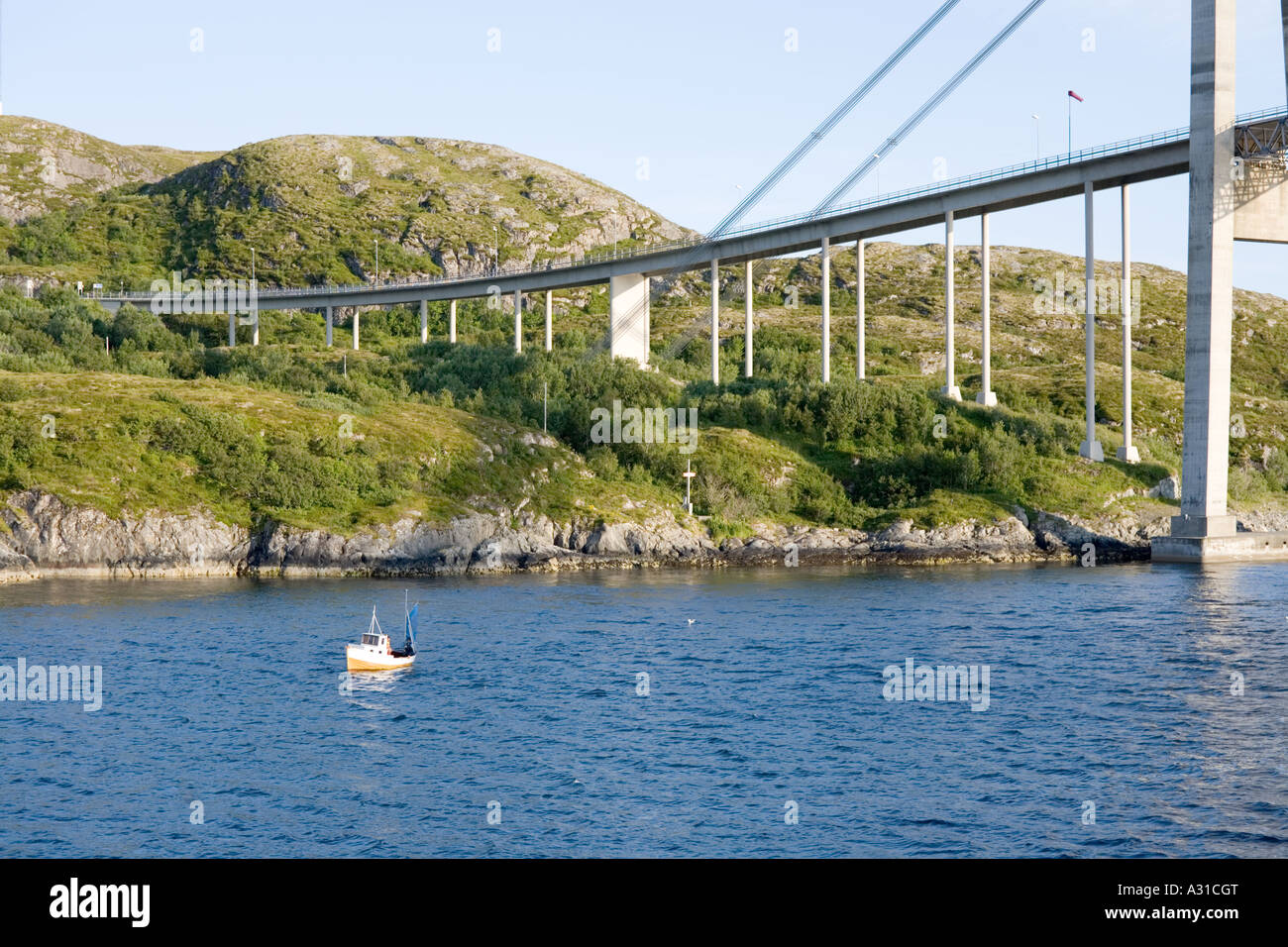 The bridge at Rorvik Norway which joins Vikna to the mainland Stock ...