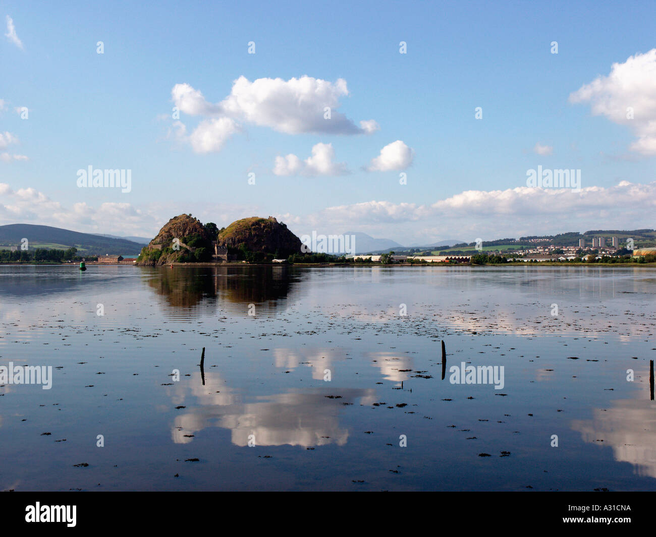 Dumbarton Rock, Dumbarton Castle and the River Clyde Stock Photo - Alamy
