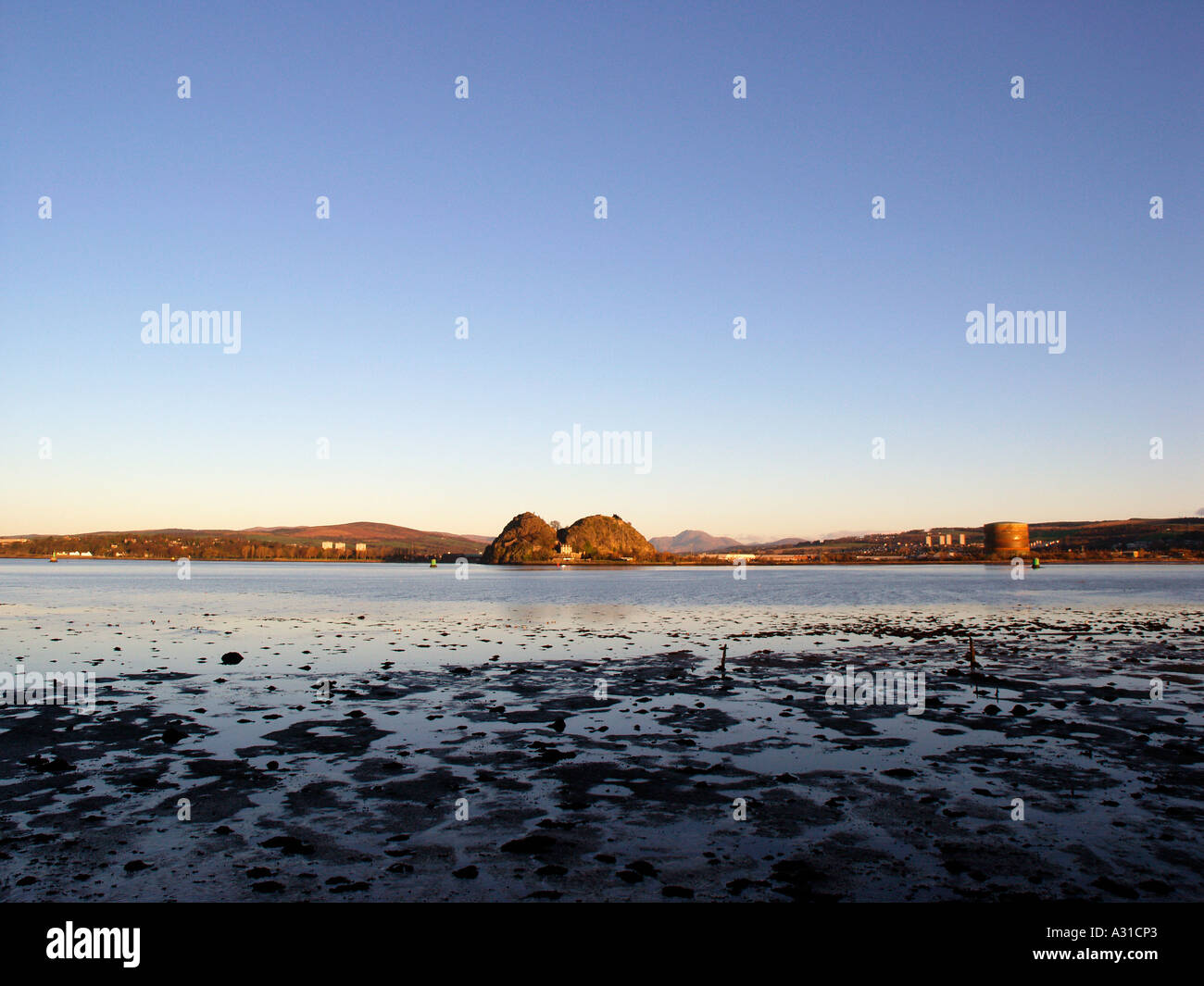 Dumbarton Rock, Dumbarton Castle and the River Clyde Stock Photo - Alamy