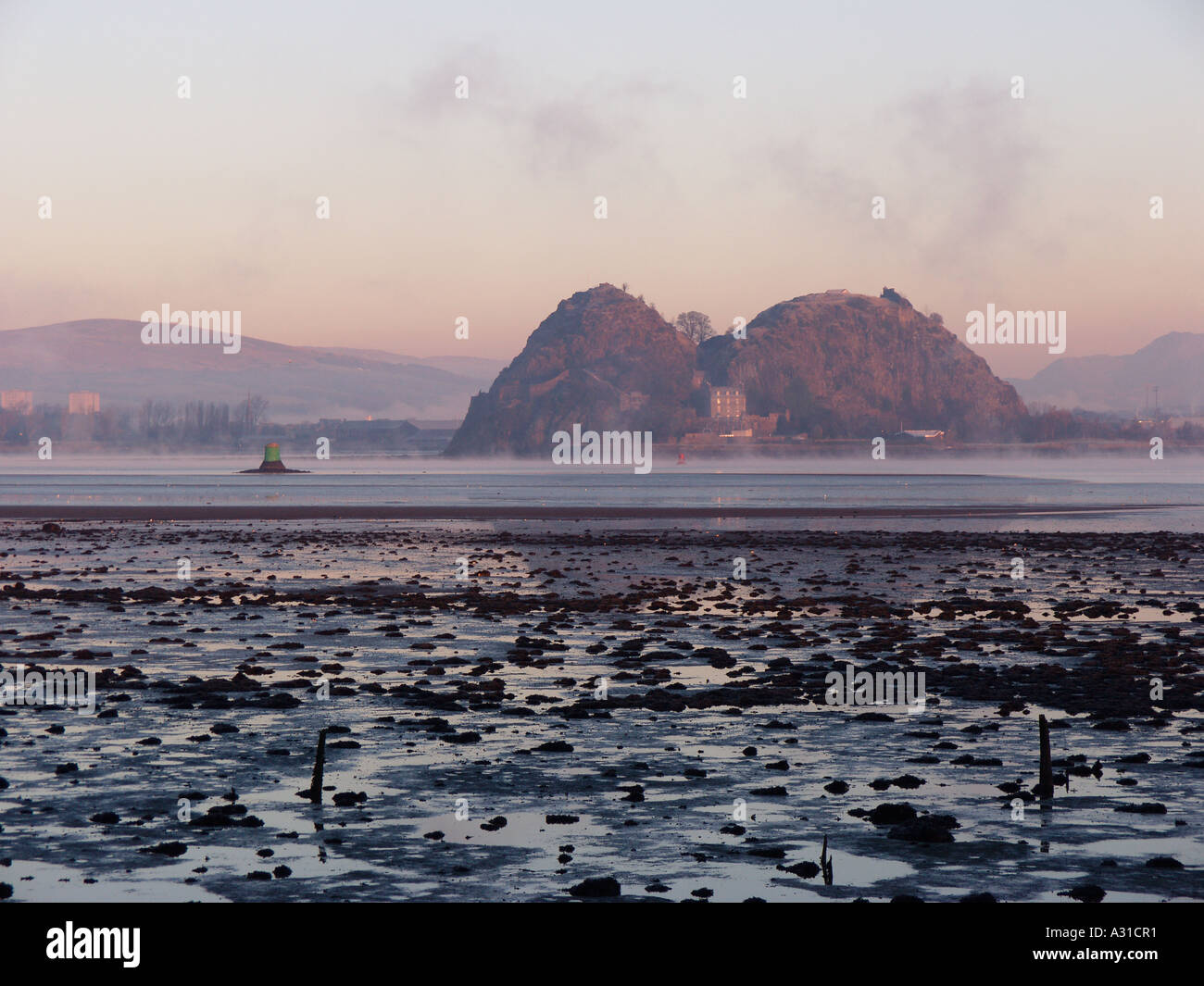 Dumbarton Rock, Dumbarton Castle and the River Clyde Stock Photo - Alamy