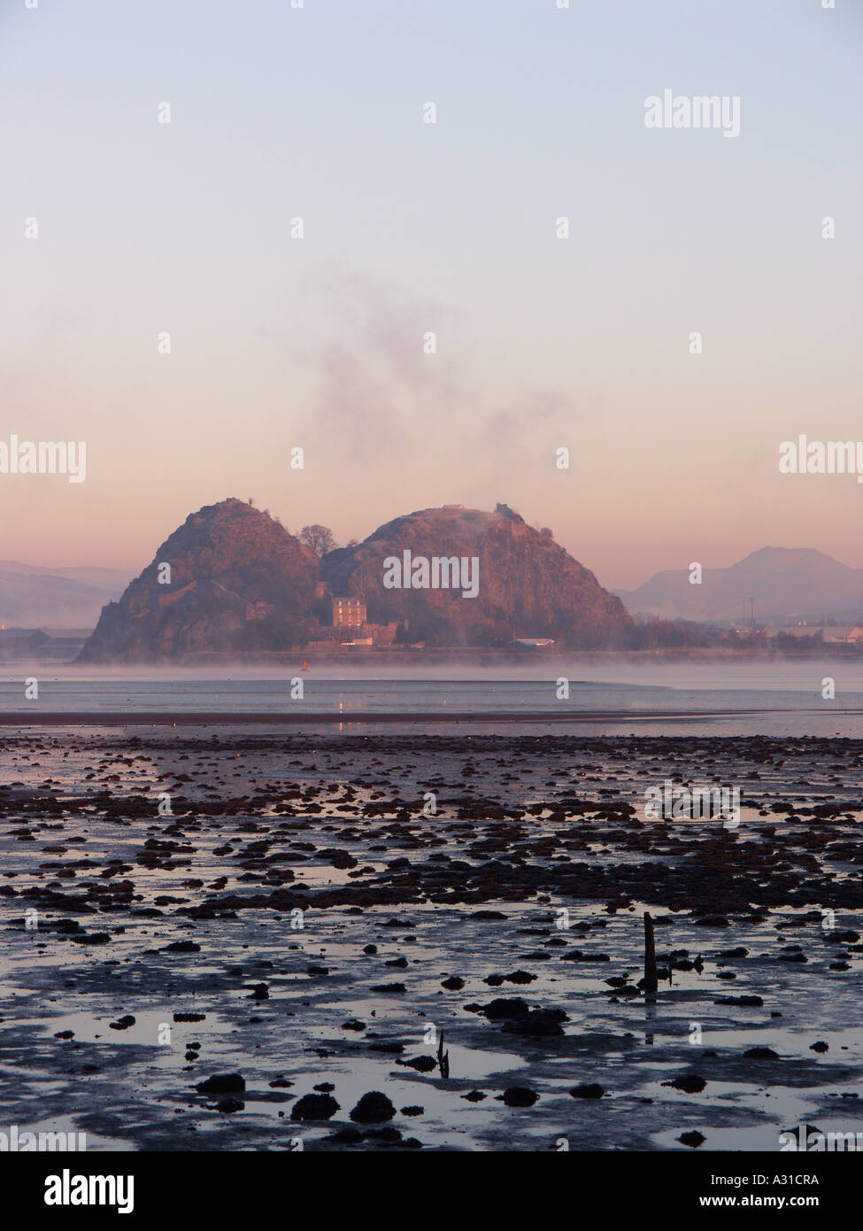 Dumbarton Rock, Dumbarton Castle and the River Clyde Stock Photo - Alamy