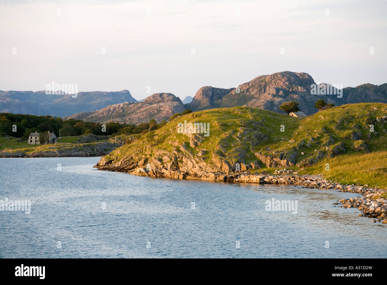 Evening sunlight northeast of Rorvik Norway Stock Photo - Alamy