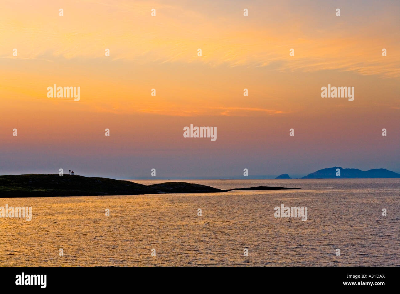 Sunset northeast of Rorvik Norway Stock Photo - Alamy