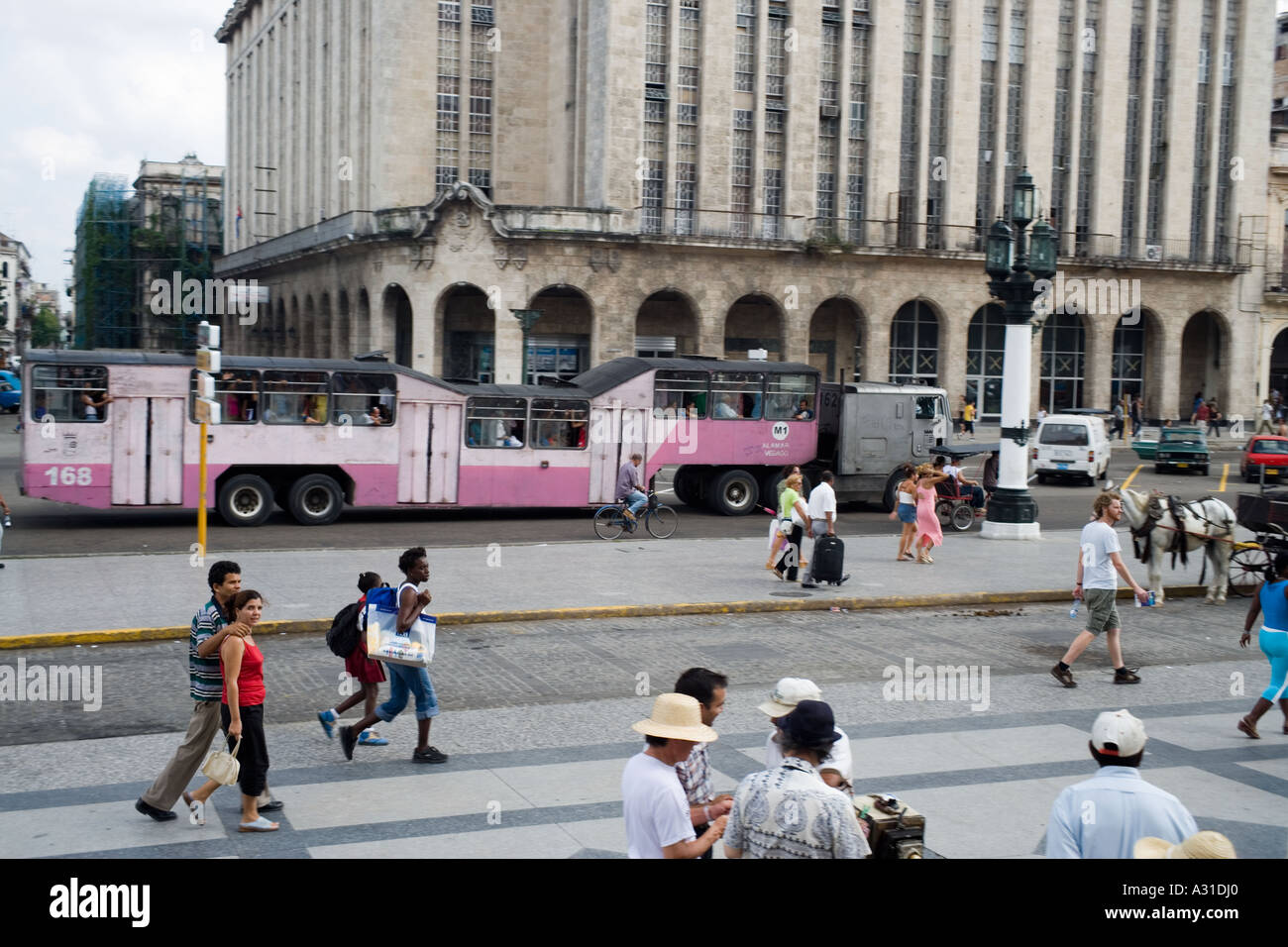 Camel bus from the steps of the Capitolio Nacional ,Havana, Cuba Stock ...