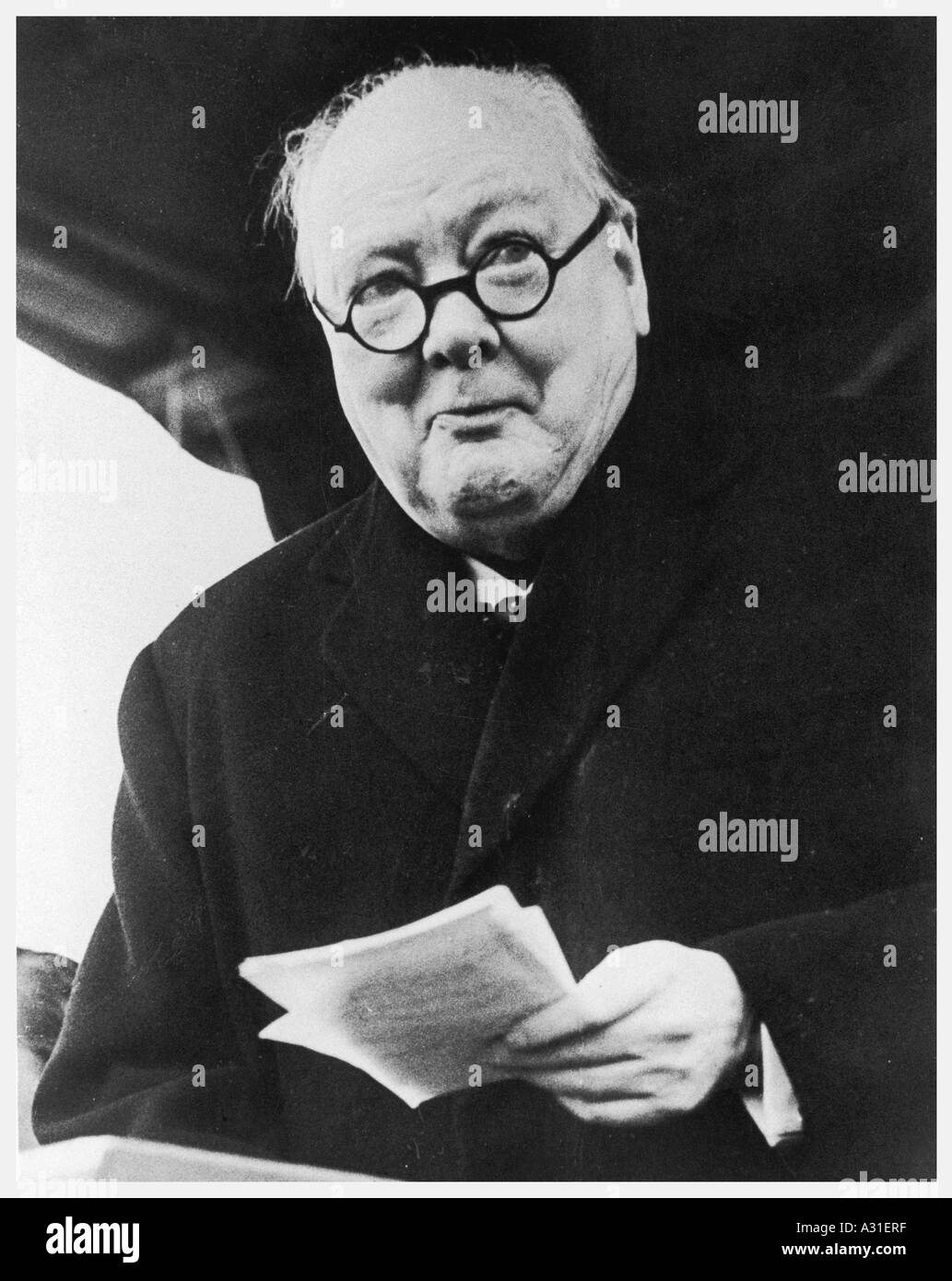 Churchill Reading Letter Stock Photo - Alamy