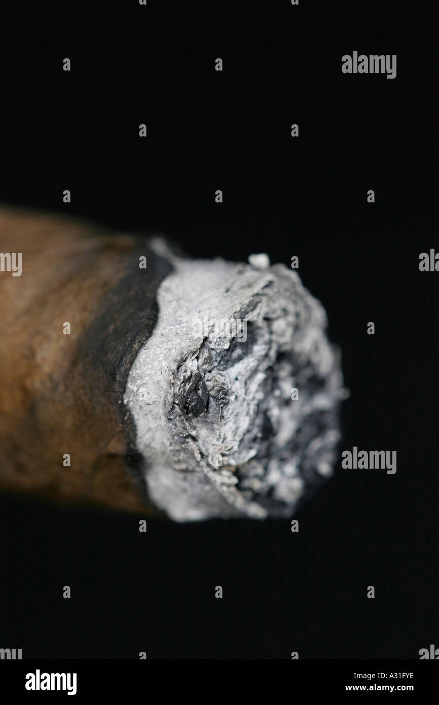 Burnt cigar close up Stock Photo - Alamy