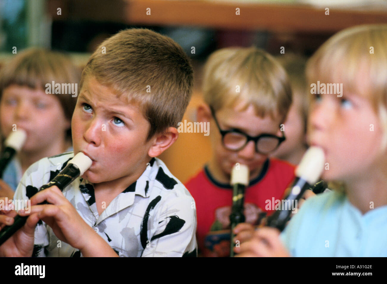 children playing recorders Stock Photo - Alamy