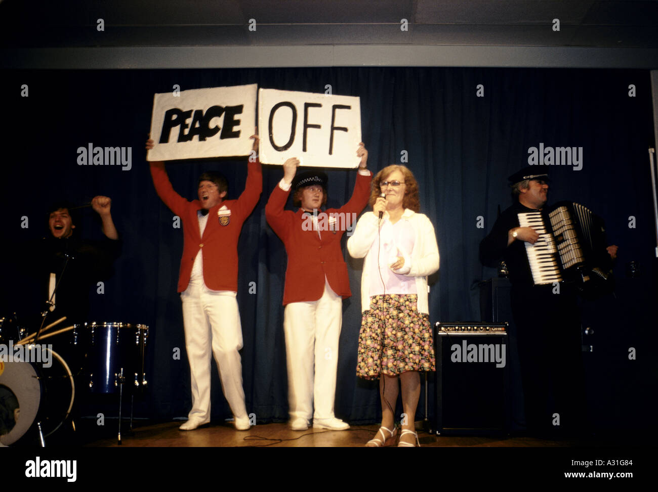 redcoats on stage butlins holiday camp Stock Photo - Alamy