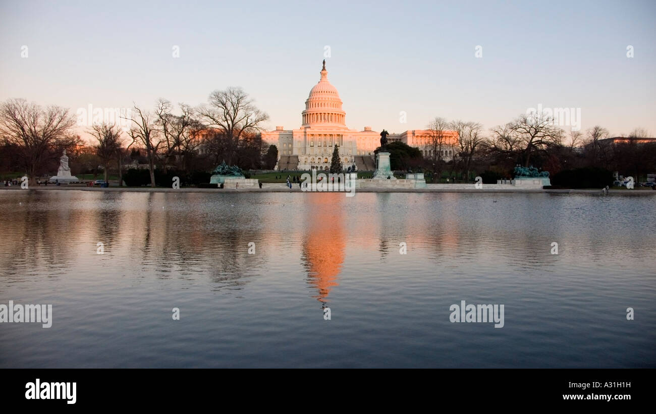 Reflecting pool in front of the United States Capital Building, United ...