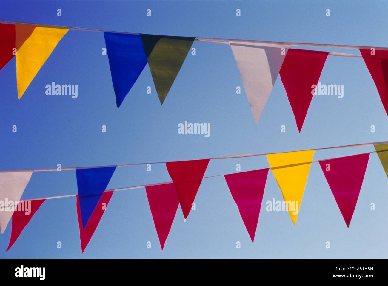 Colourful strings of pennants Stock Photo - Alamy