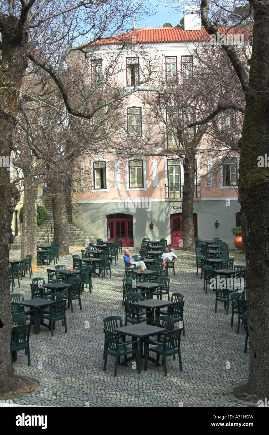 Restaurant and courtyard, Caldas de Monchique Stock Photo - Alamy
