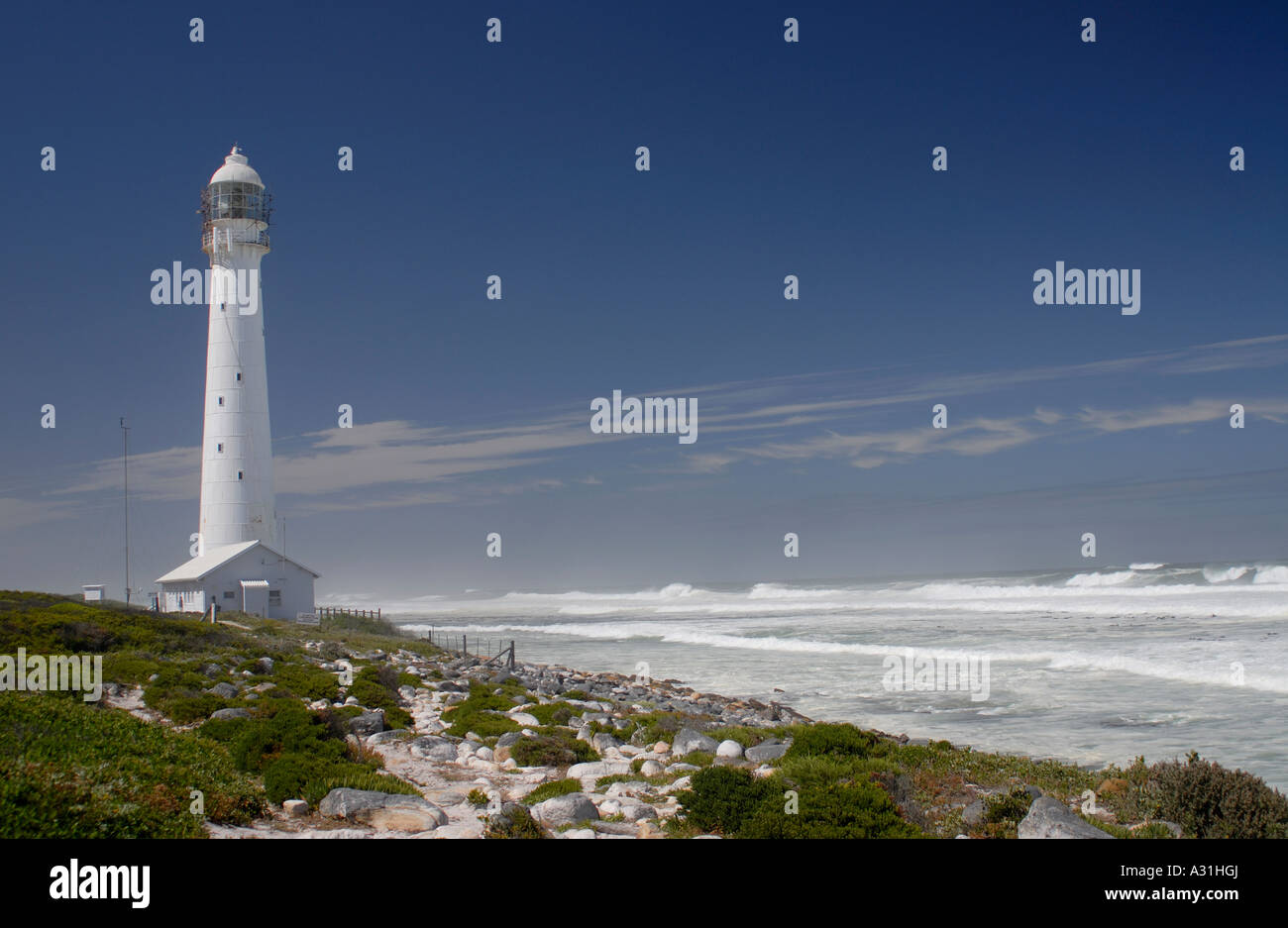 The Slangkoppunt Lighthouse Slangkop Point Light with Altantic surf on ...