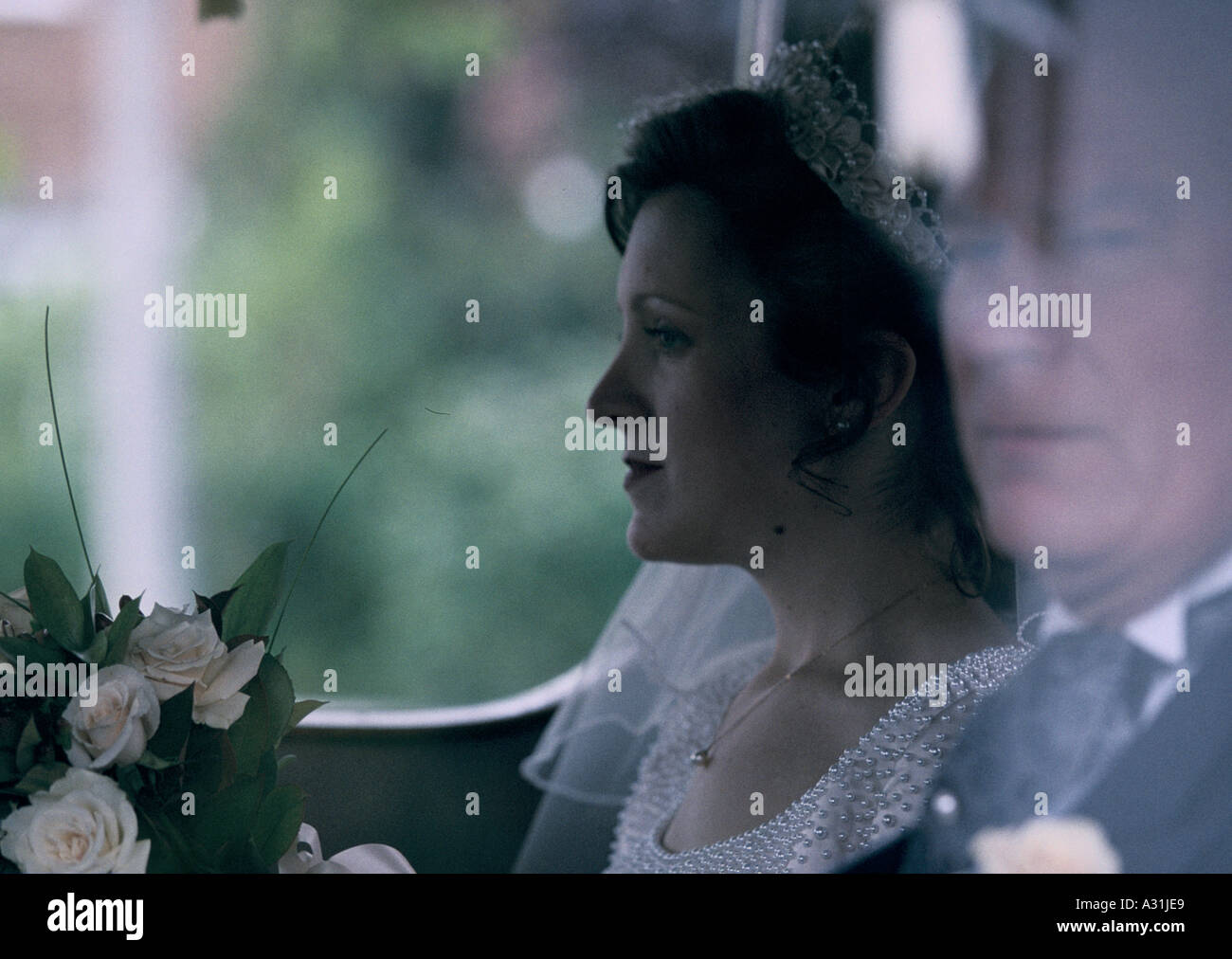 wedding uk jennifer parker christopher dyer bride and father 1997 Stock ...