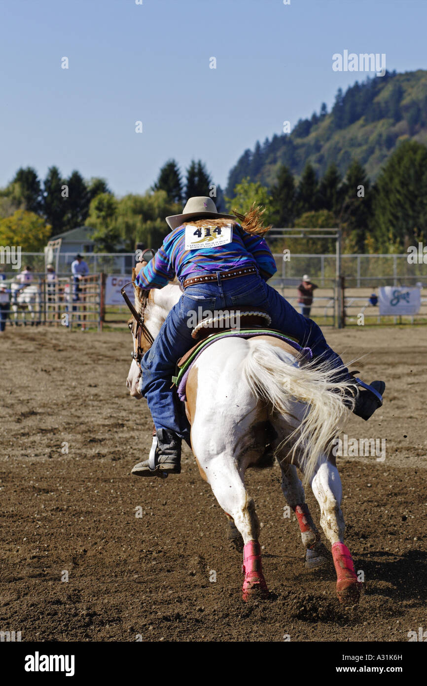 Barrel racing at the North American High School Rodeo Stock Photo - Alamy