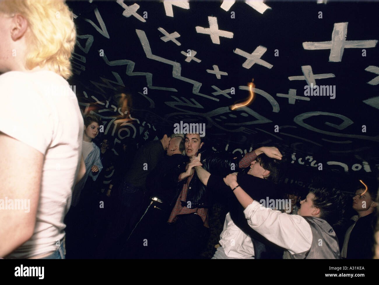 fight at nottingham nightclub 1984 Stock Photo - Alamy