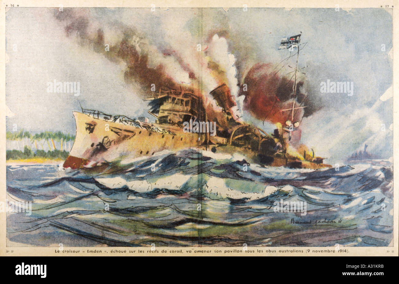 Sinking Of The Emden Stock Photo - Alamy