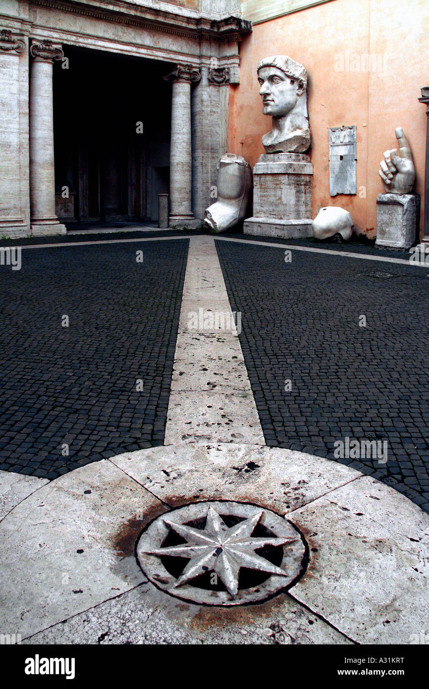 Fragments of the giant statue of the Emperor Constantine in the ...