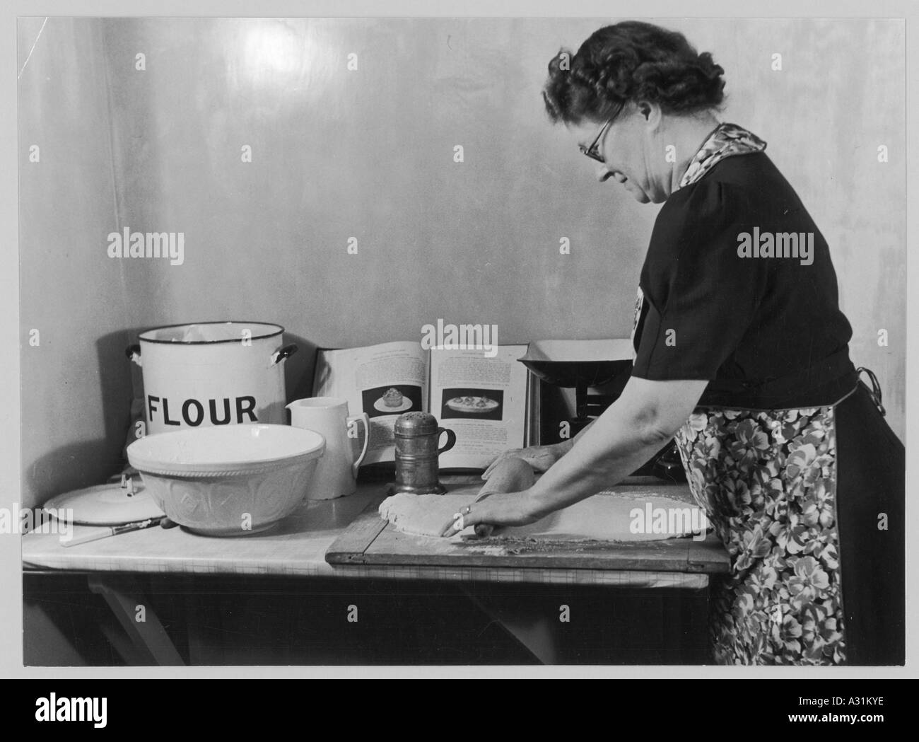 Older Woman Baking 1947 Stock Photo - Alamy