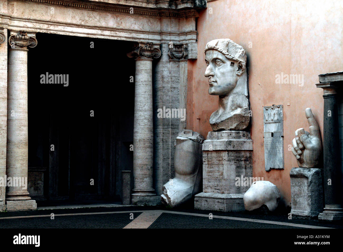 Fragments of the giant statue of the Emperor Constantine in the ...