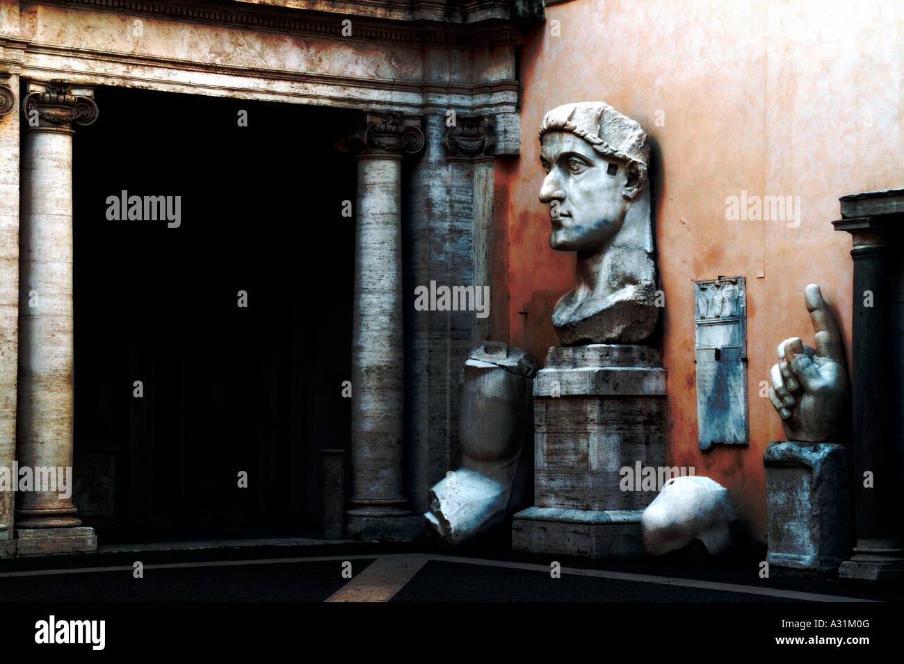 Fragments of the giant statue of the Emperor Constantine in the ...