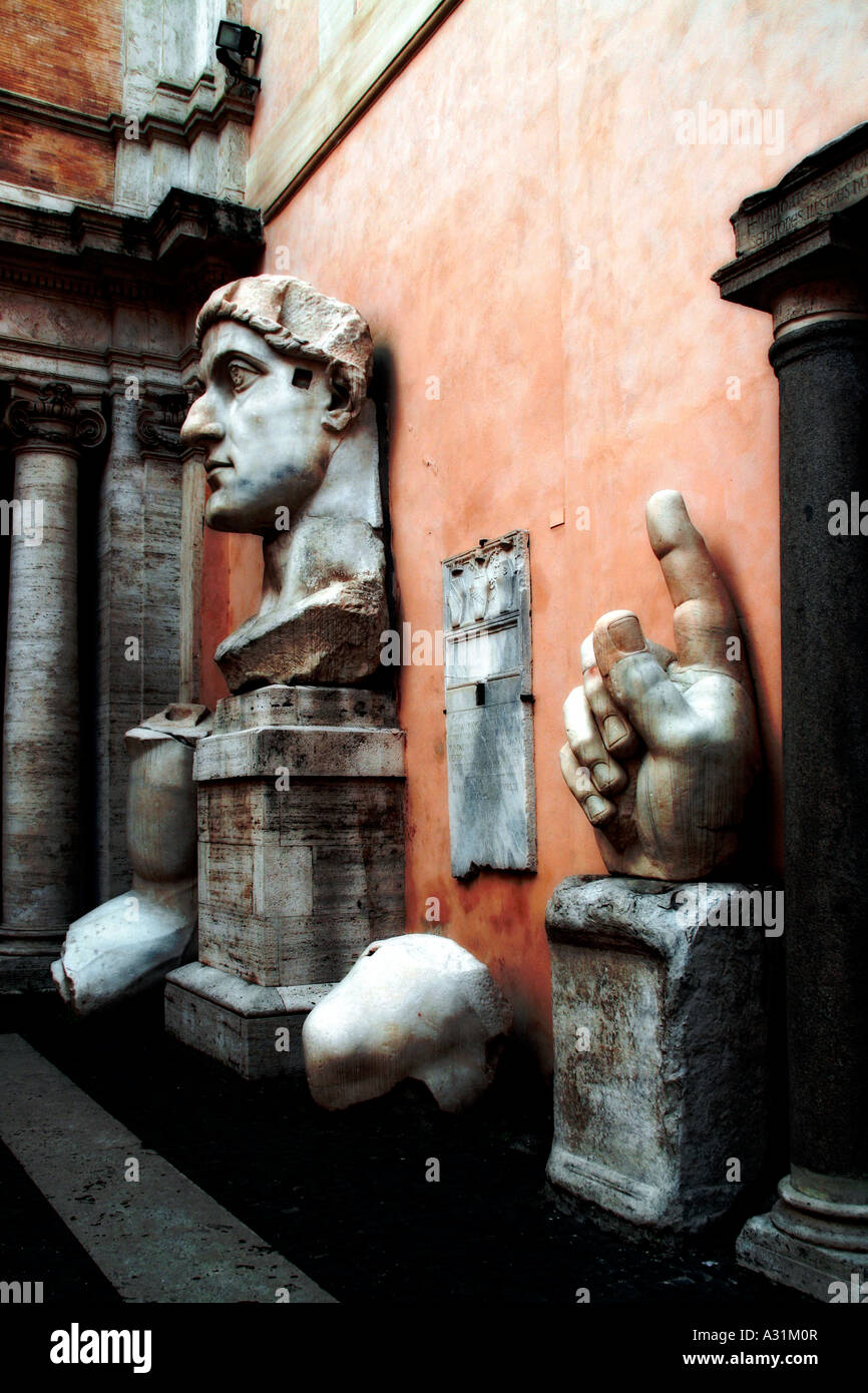 Fragments of the giant statue of the Emperor Constantine in the ...
