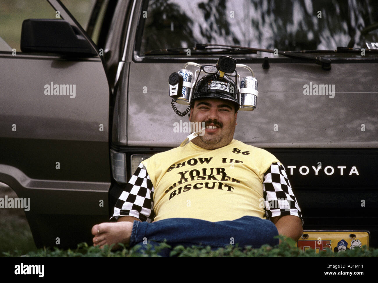 indianapolis usa spectator at the indy 500 race 1996 Stock Photo - Alamy