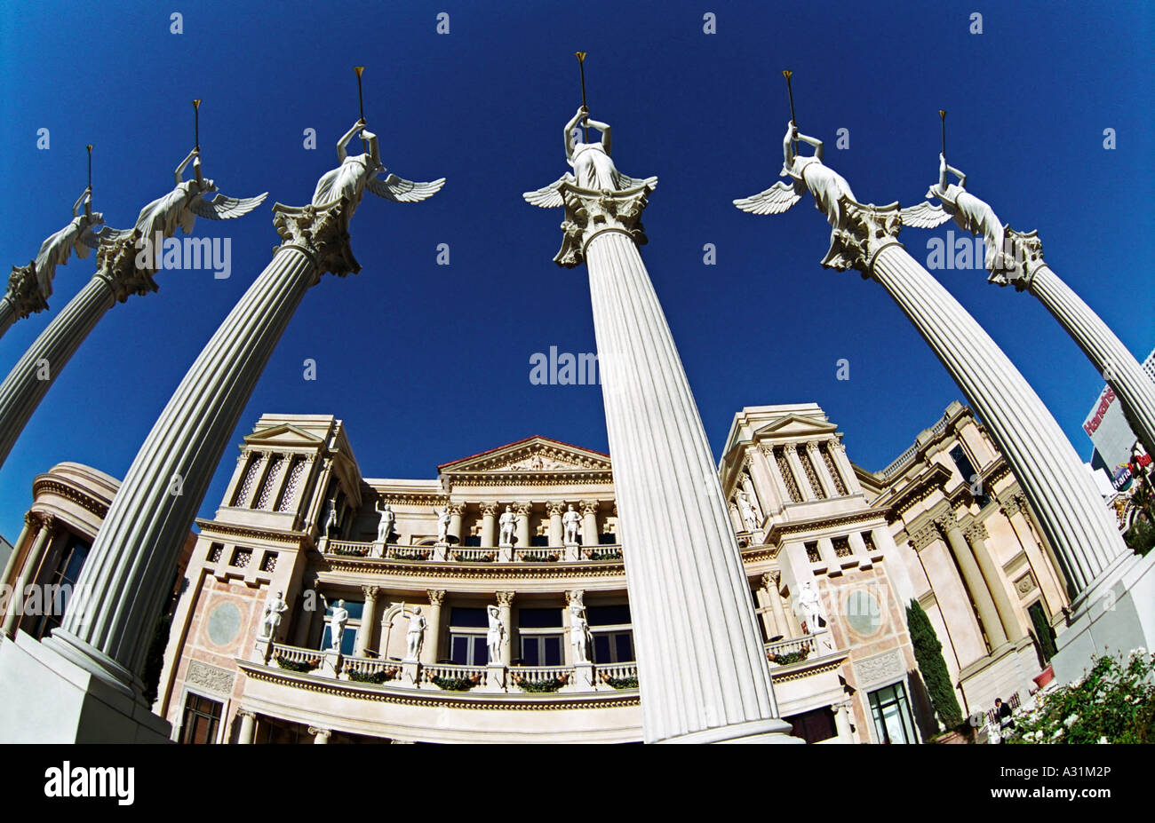 Angel statues with trumpets, Caesars Palace Hotel Resort and Casino in Las Vegas Nevada USA ...