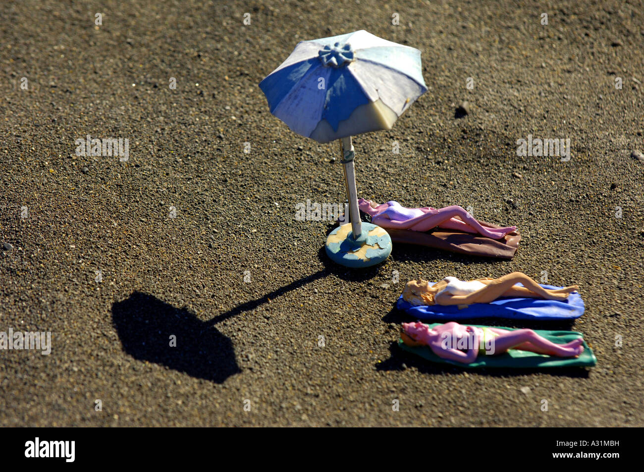 model village beach summer sunbathers spain spanish espana pueblo chico ...