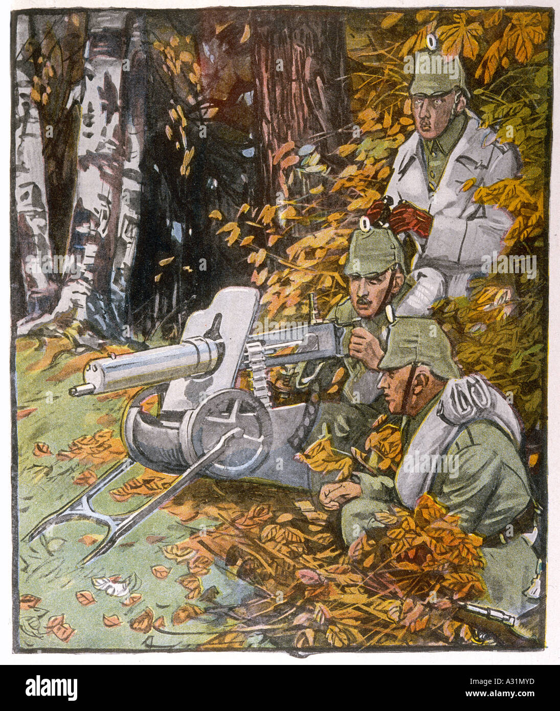 German Machine Gun 1914 Stock Photo - Alamy