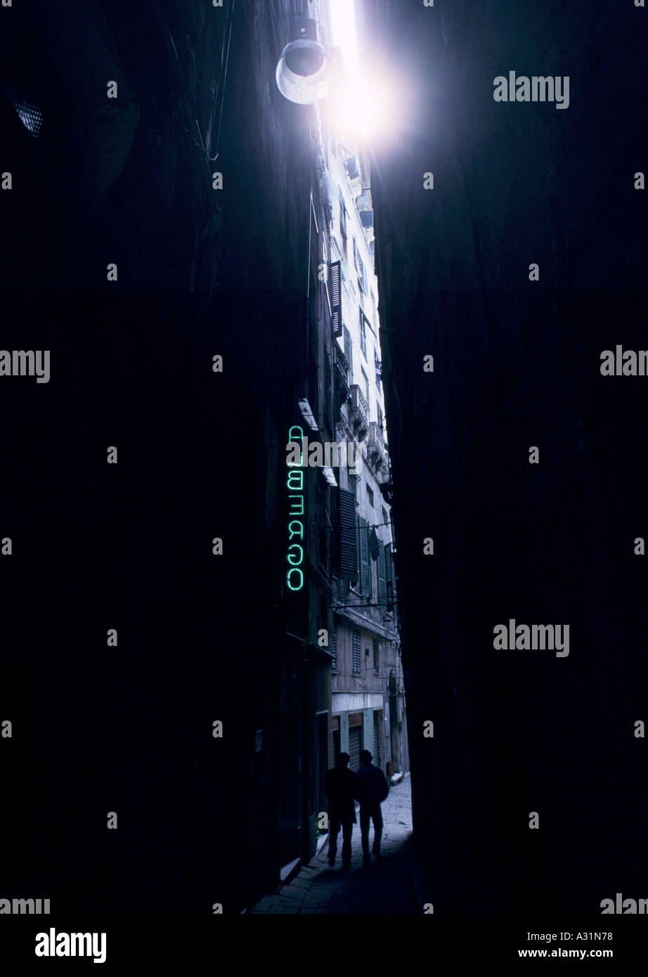 genoa italy the caruggi the medieval centre of town Stock Photo - Alamy