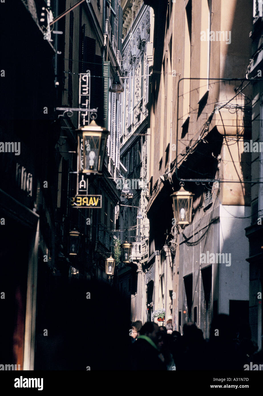 genoa italy the caruggi the medieval centre of town 1992 Stock Photo ...