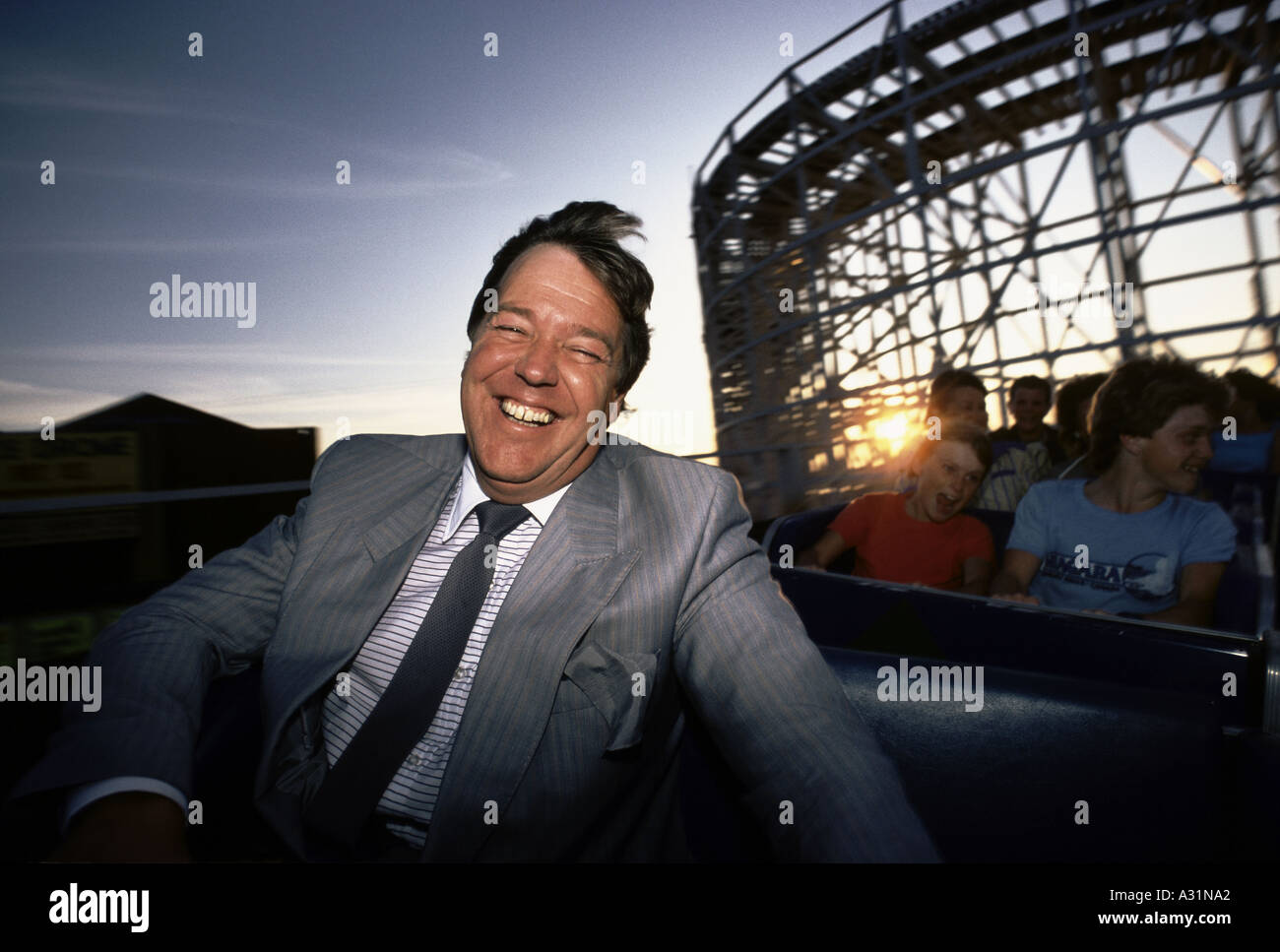 millionaire owner mr thompson on a rollercoaster blackpool Stock Photo ...