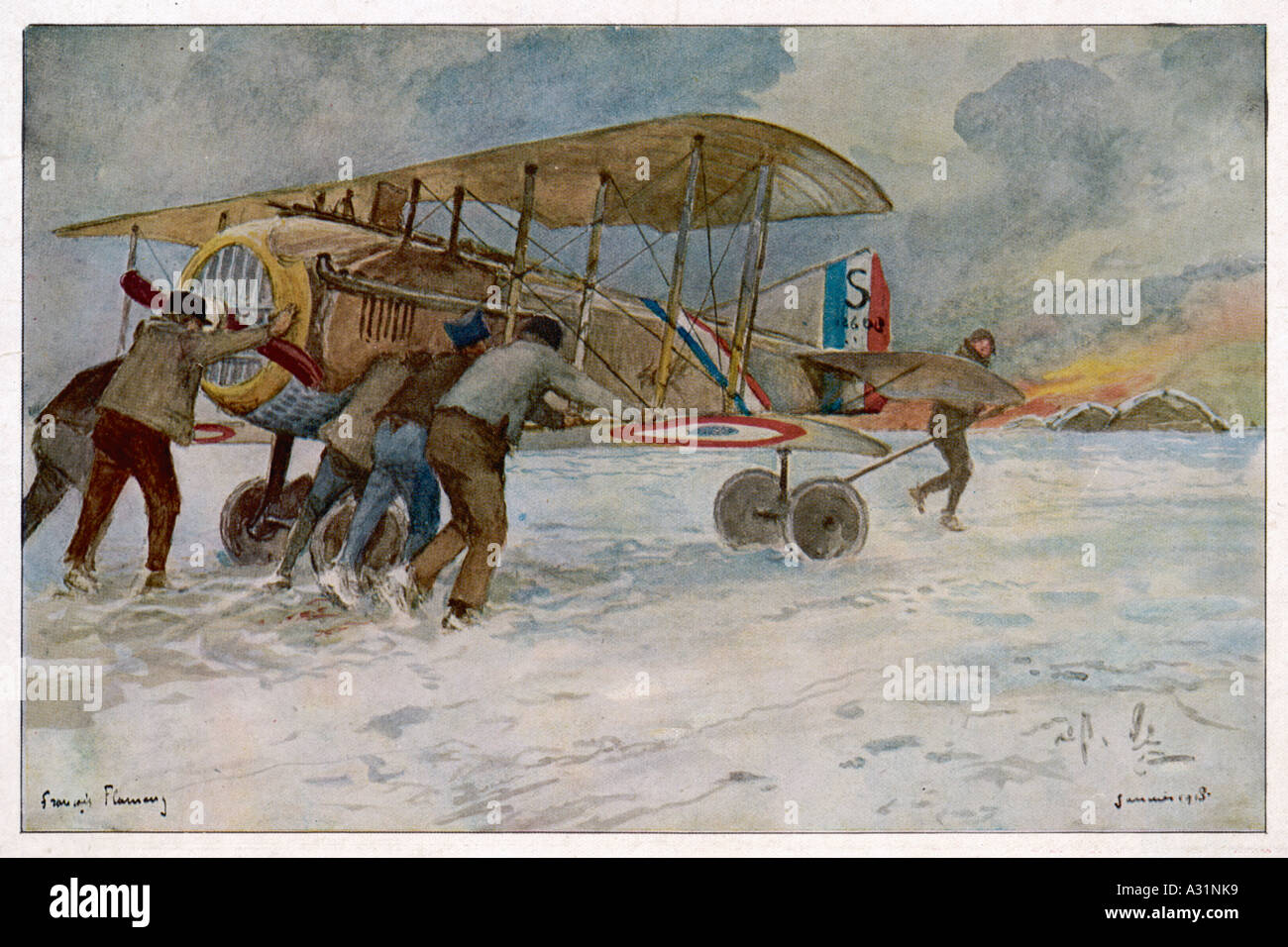 French Spad On Airfield Stock Photo - Alamy