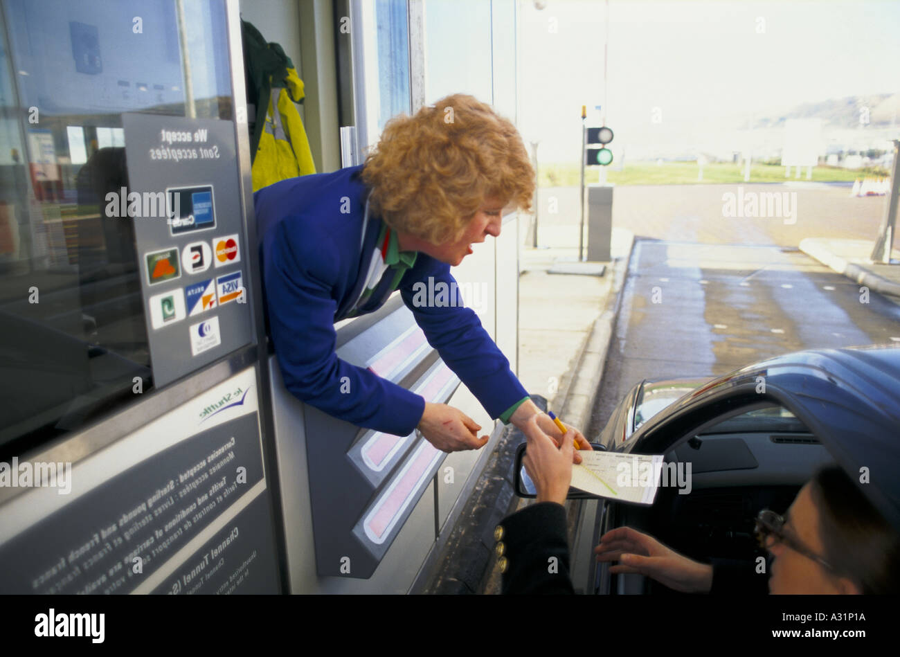 buying ticket for shuttle Stock Photo - Alamy