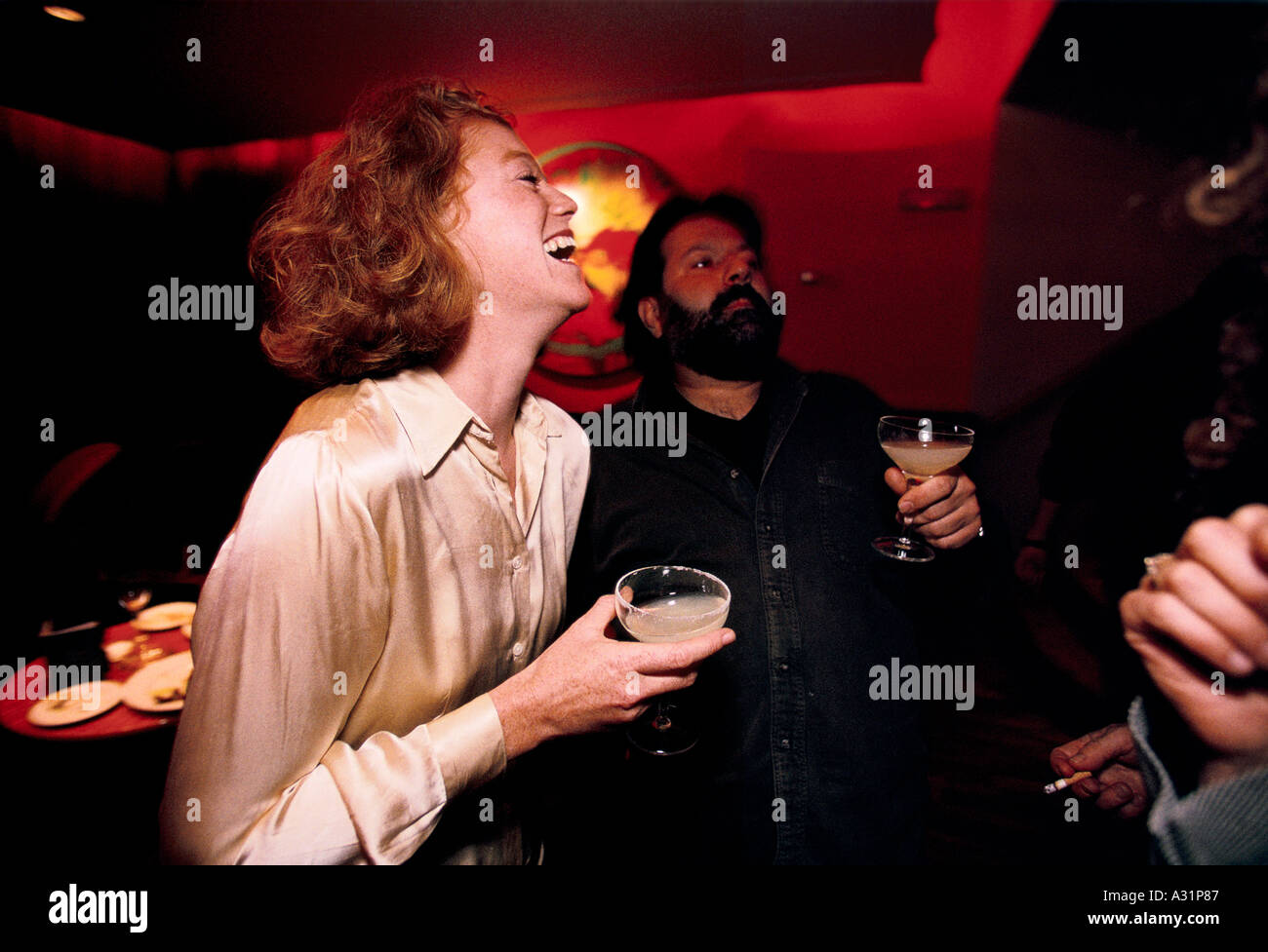 laughing in the groucho club soho nightlife london Stock Photo - Alamy