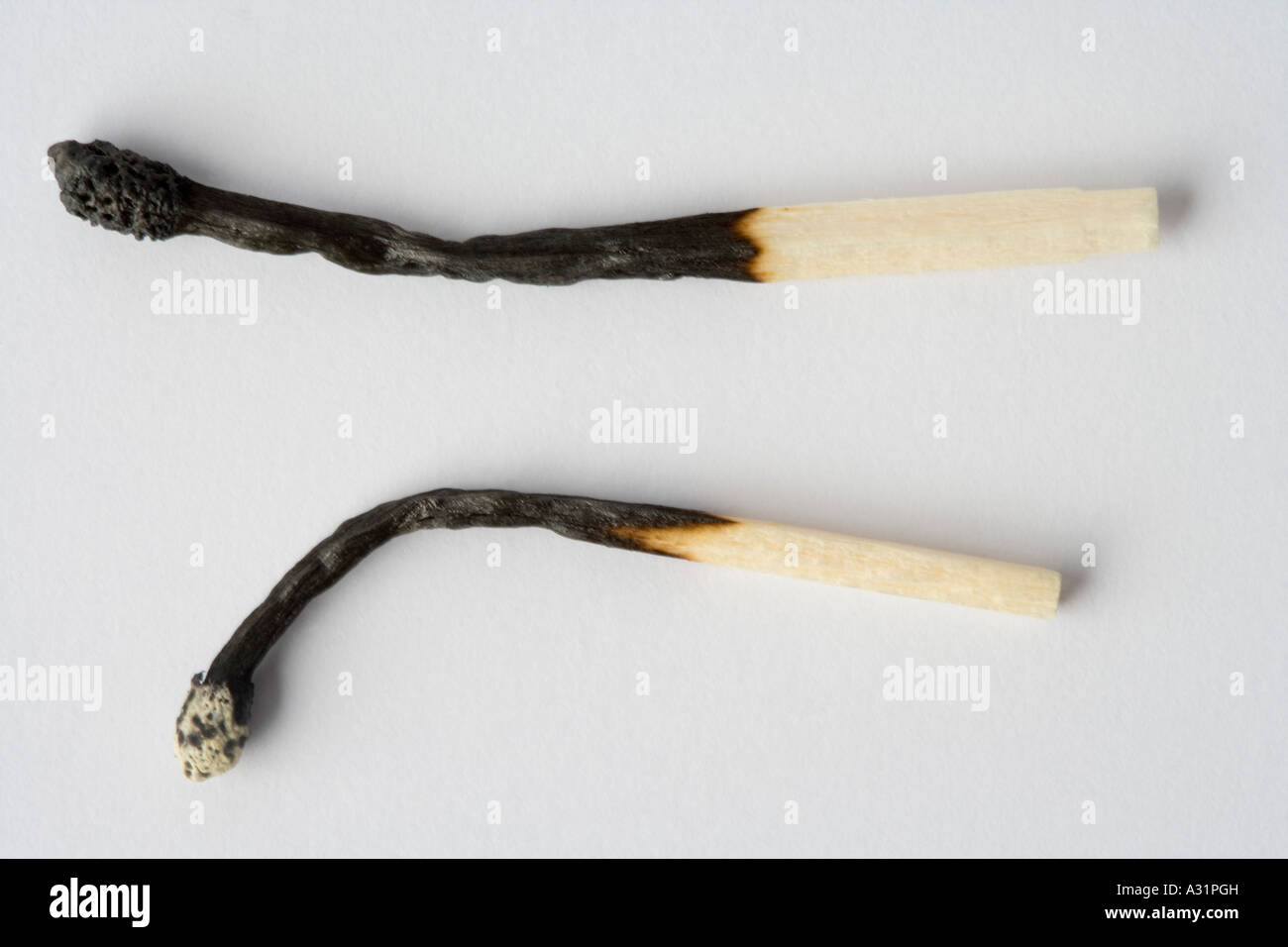 Black used match matchstick burnt hi-res stock photography and images ...
