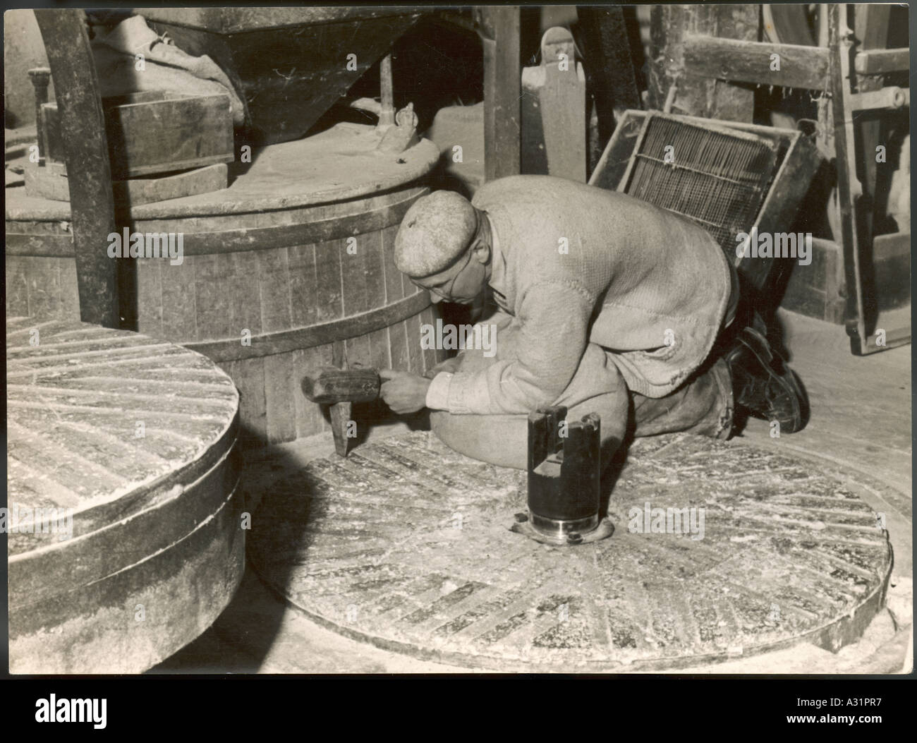 Dressing A Millstone Stock Photo - Alamy