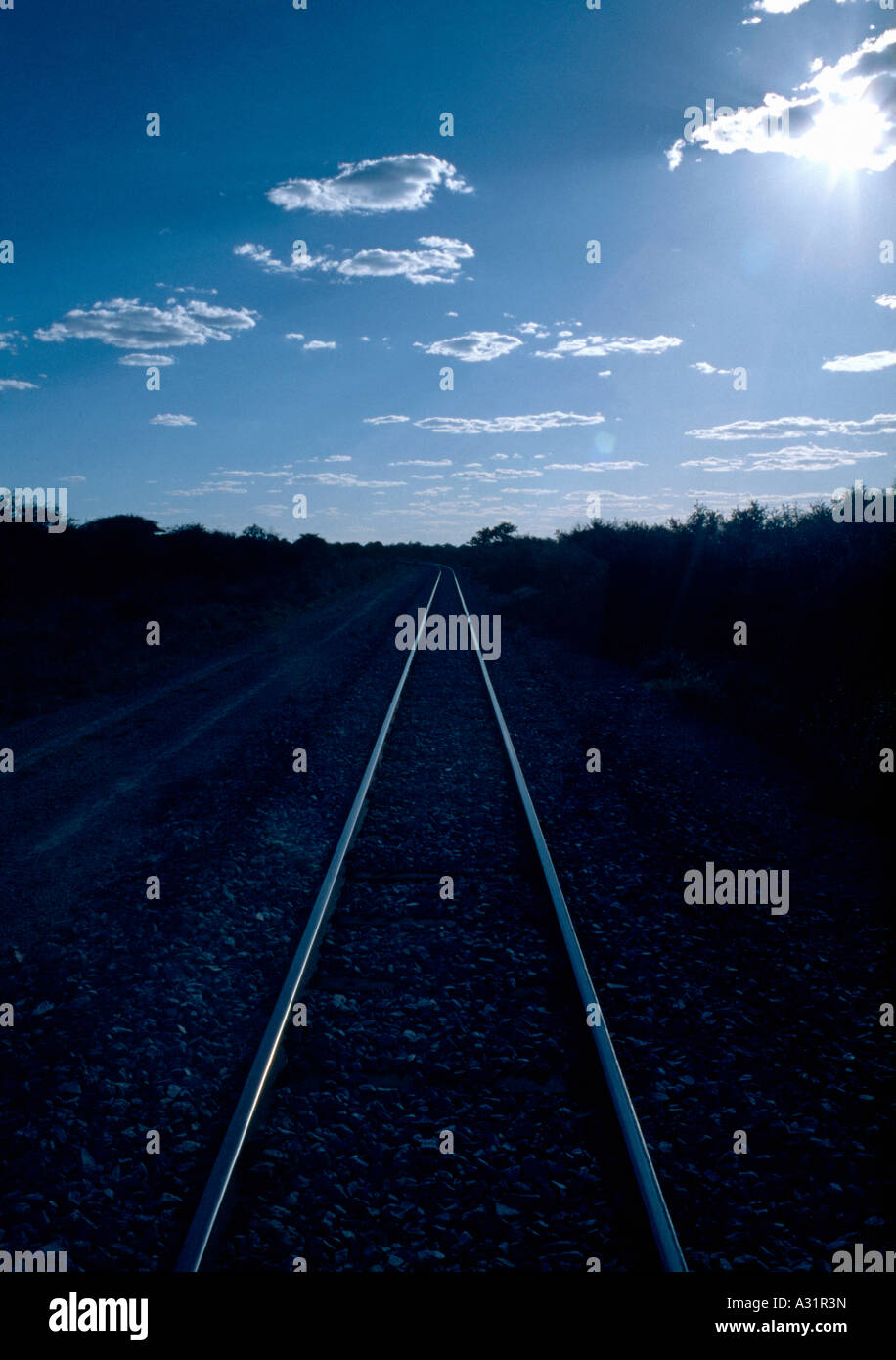 Railroad tracks in landscape Stock Photo - Alamy