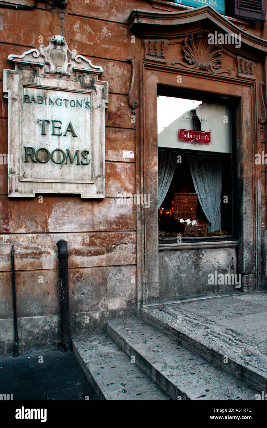 The facade of Babington's Tea Rooms Piazza Di Spagna Rome Italy Stock ...