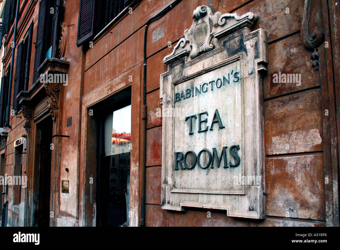 The facade of Babington's Tea Rooms Piazza Di Spagna Rome Italy Stock ...