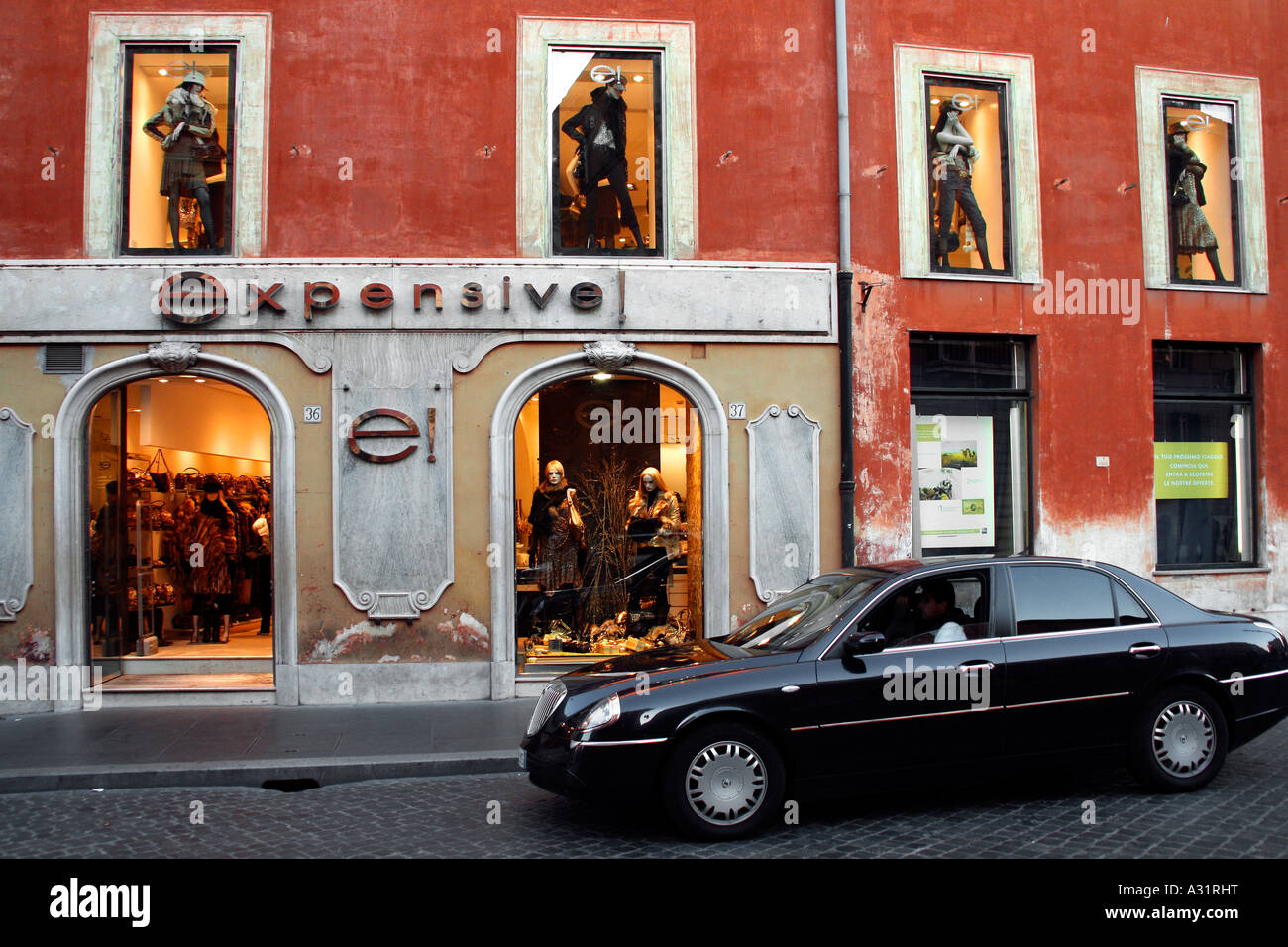 A fashion boutique in the stylish Piazza di Spagna area of Rome Italy ...