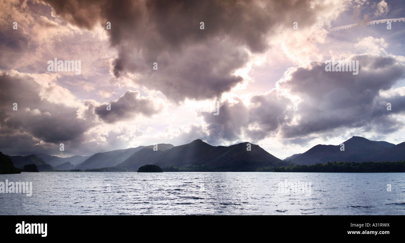 panoramic view of derwent water Stock Photo - Alamy